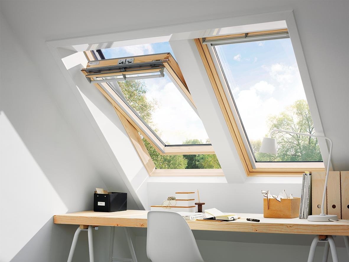 Velux Schwing Fenster GGL FK04 - 66x98 cm, Kiefernholz, ENERGIE PLUS ...