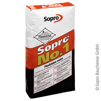 Sopro´s No.1 Flexkleber 996 25 kg/Sack, zementär, weiß | www.kemmler.de